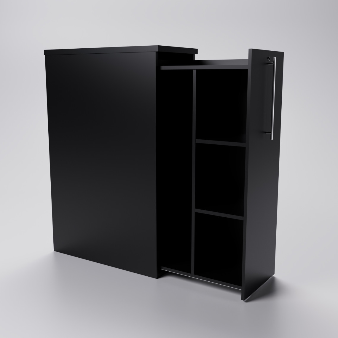 Sidoskåp Tower Höger - 3 hyllplan, 1 klädfack